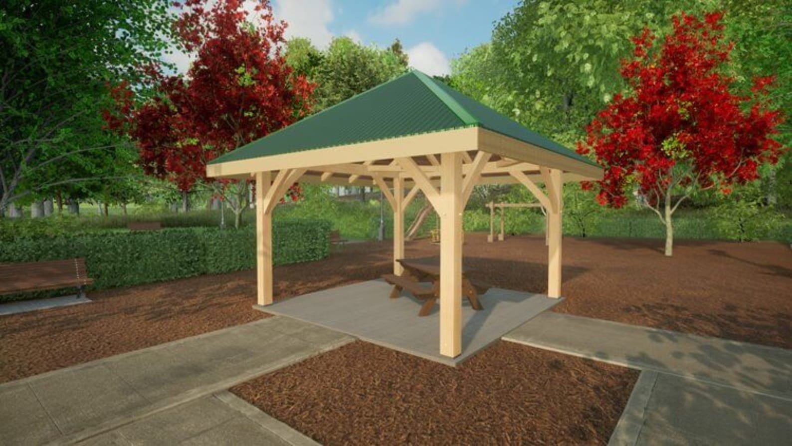 14×14 Hipped Roof Pavilion - Etsy