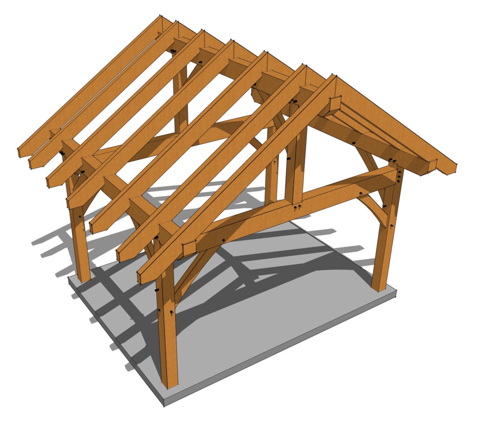 12x16 King Post Plan (16' Wide X 12' Deep) - Etsy