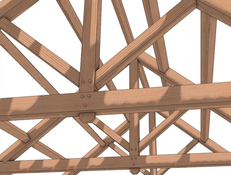 24′ Clear Span King Post Truss With Purlins - Etsy