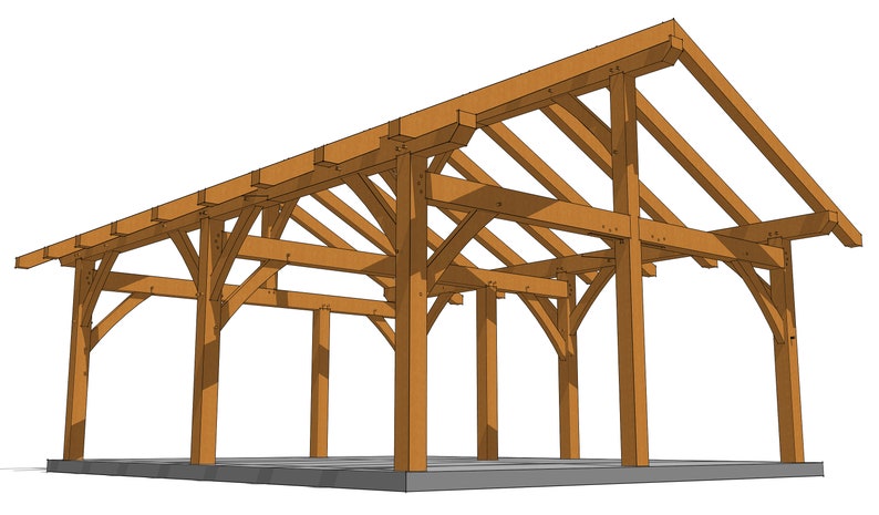 20×24 King Post Timber Frame - Etsy