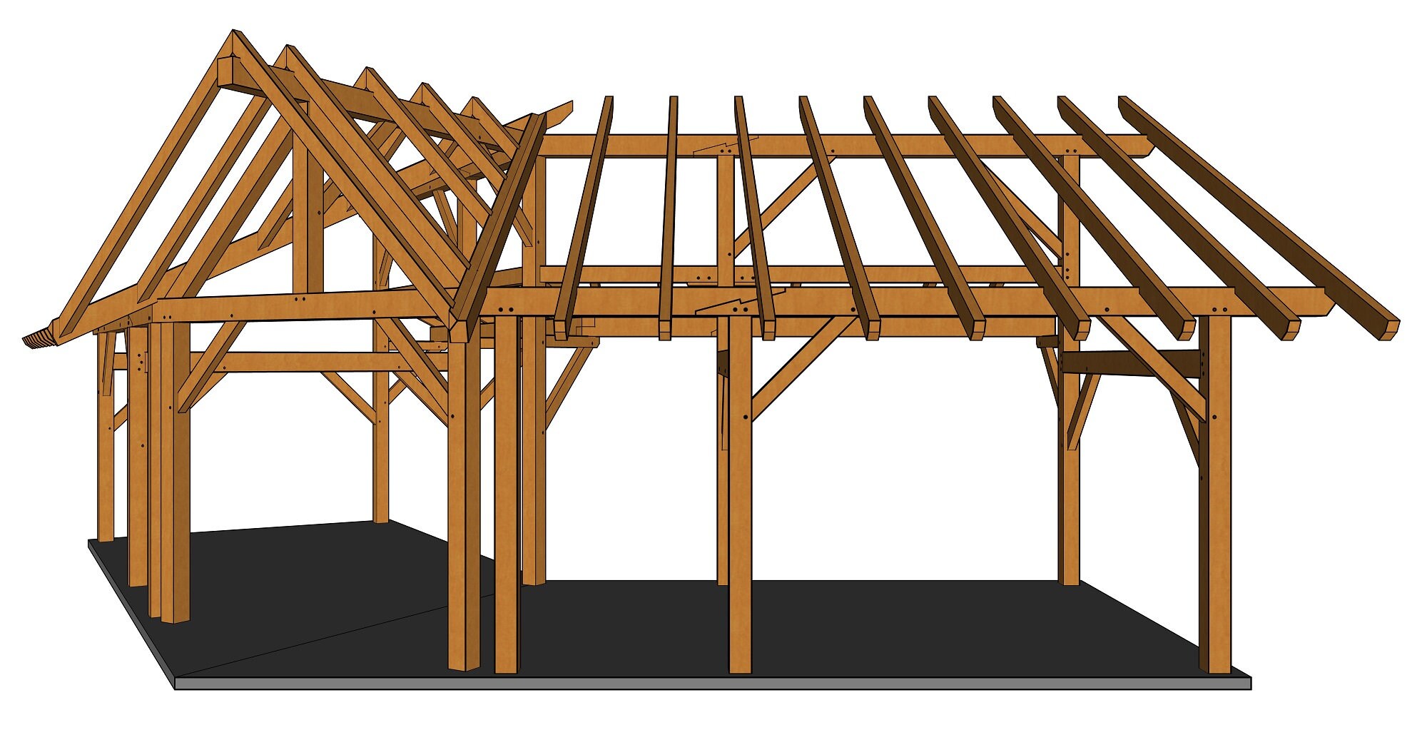 14×28 Winged Shed Pavilion - Etsy