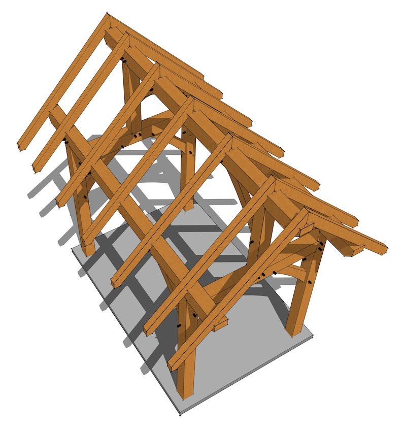 8x12 Timber Frame Plan - Etsy UK