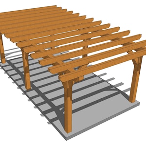 12x24 Timber Frame Pergola Plan - Etsy