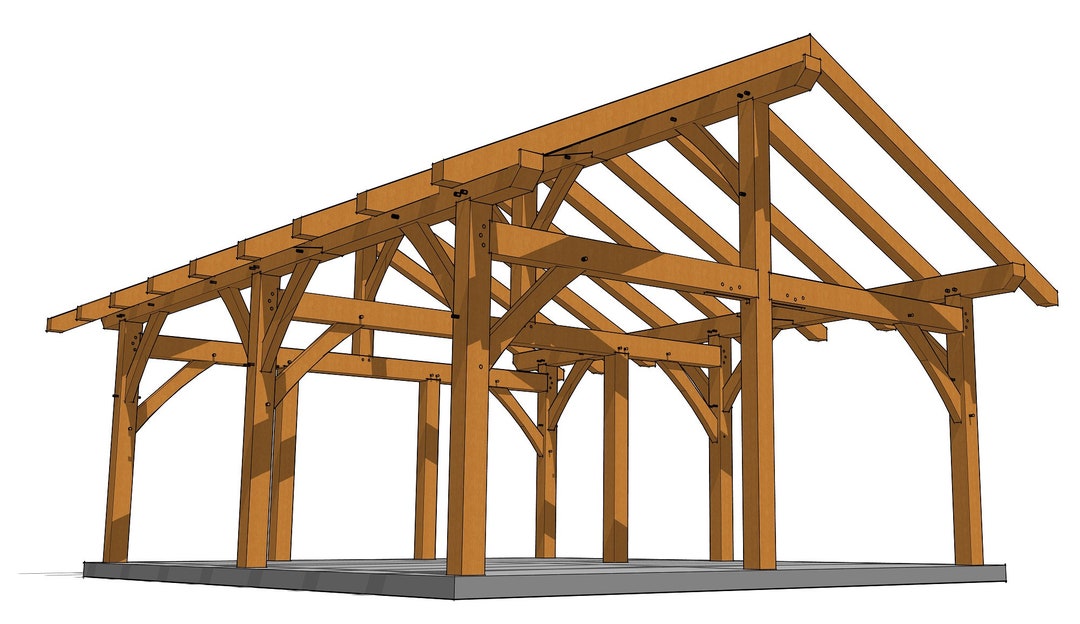 24×24 King Post Plan - Etsy