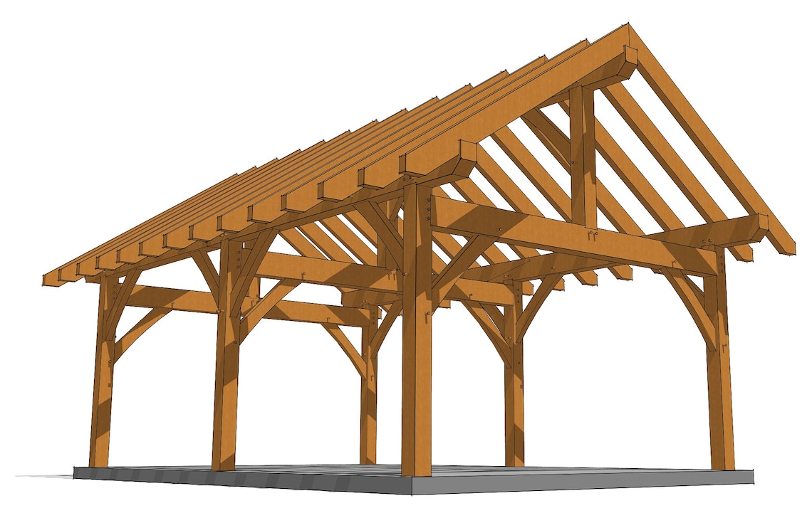 16×24 King Post Plan - Etsy
