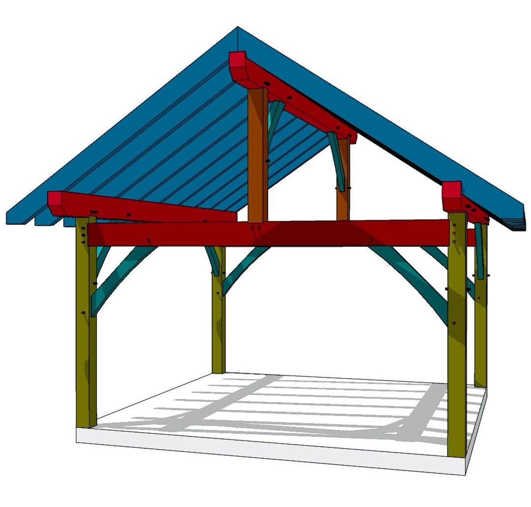 16×16 King Post Plan - Etsy