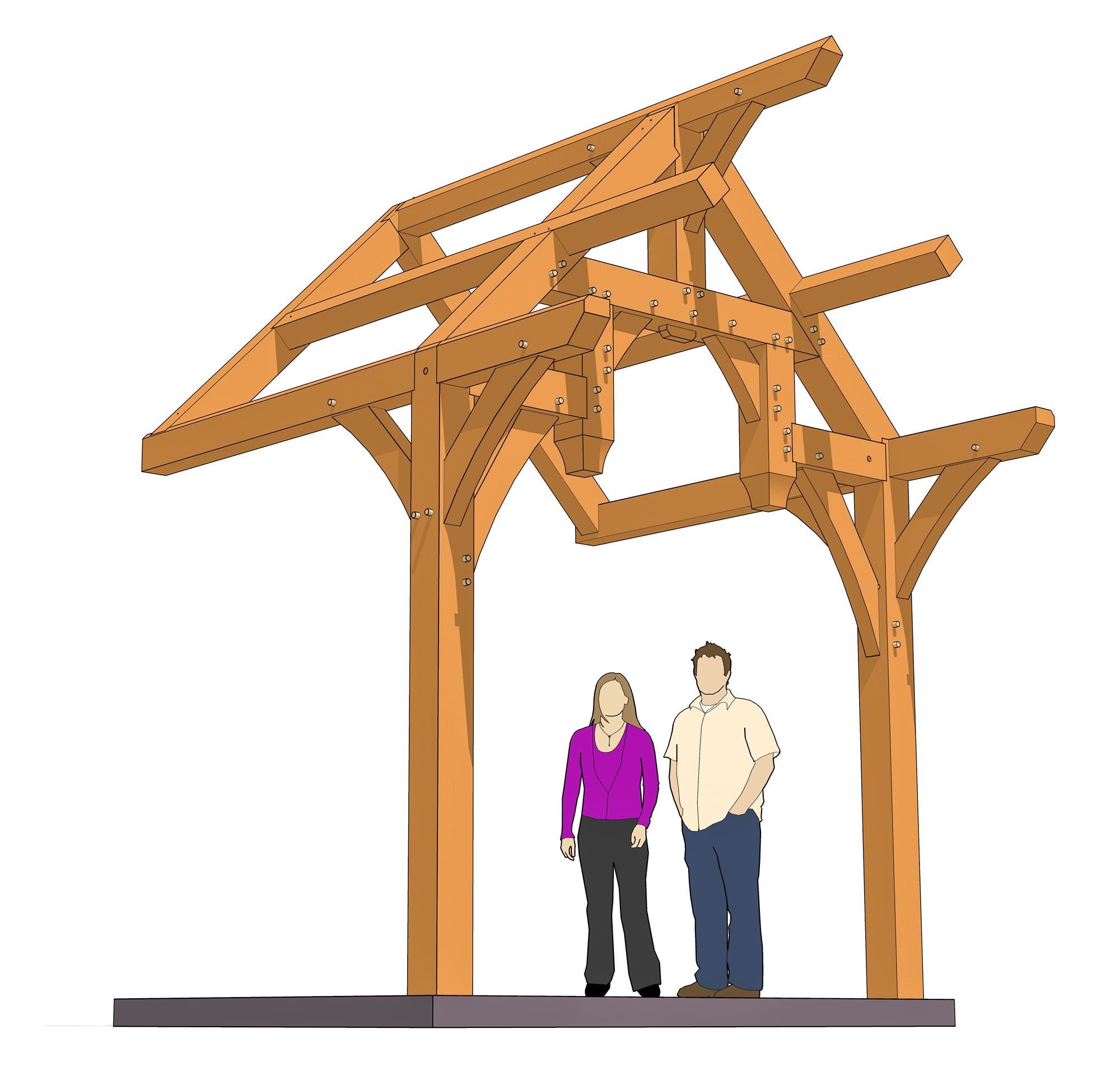 10×8 Hammer Beam Entrance Porch Plan - Etsy