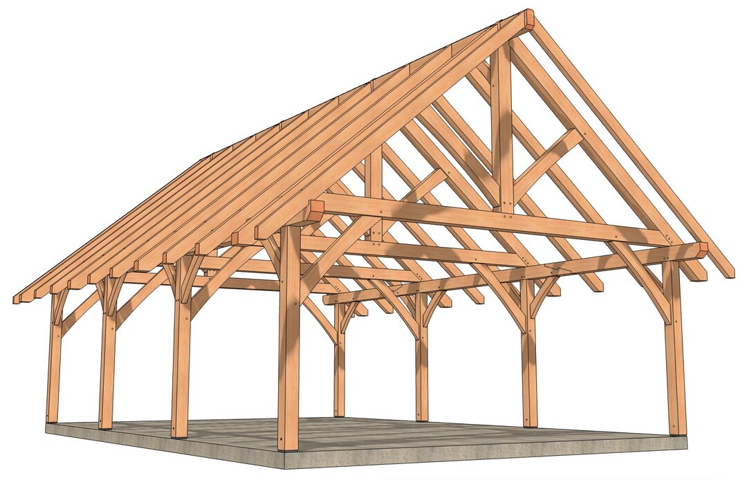 24×36 Timber Frame Pavilion - Etsy
