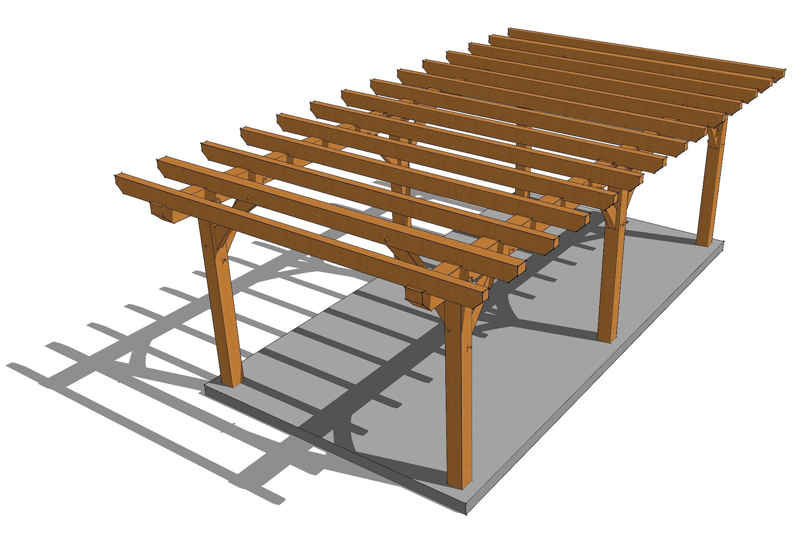 12x24 Timber Frame Pergola Plan - Etsy