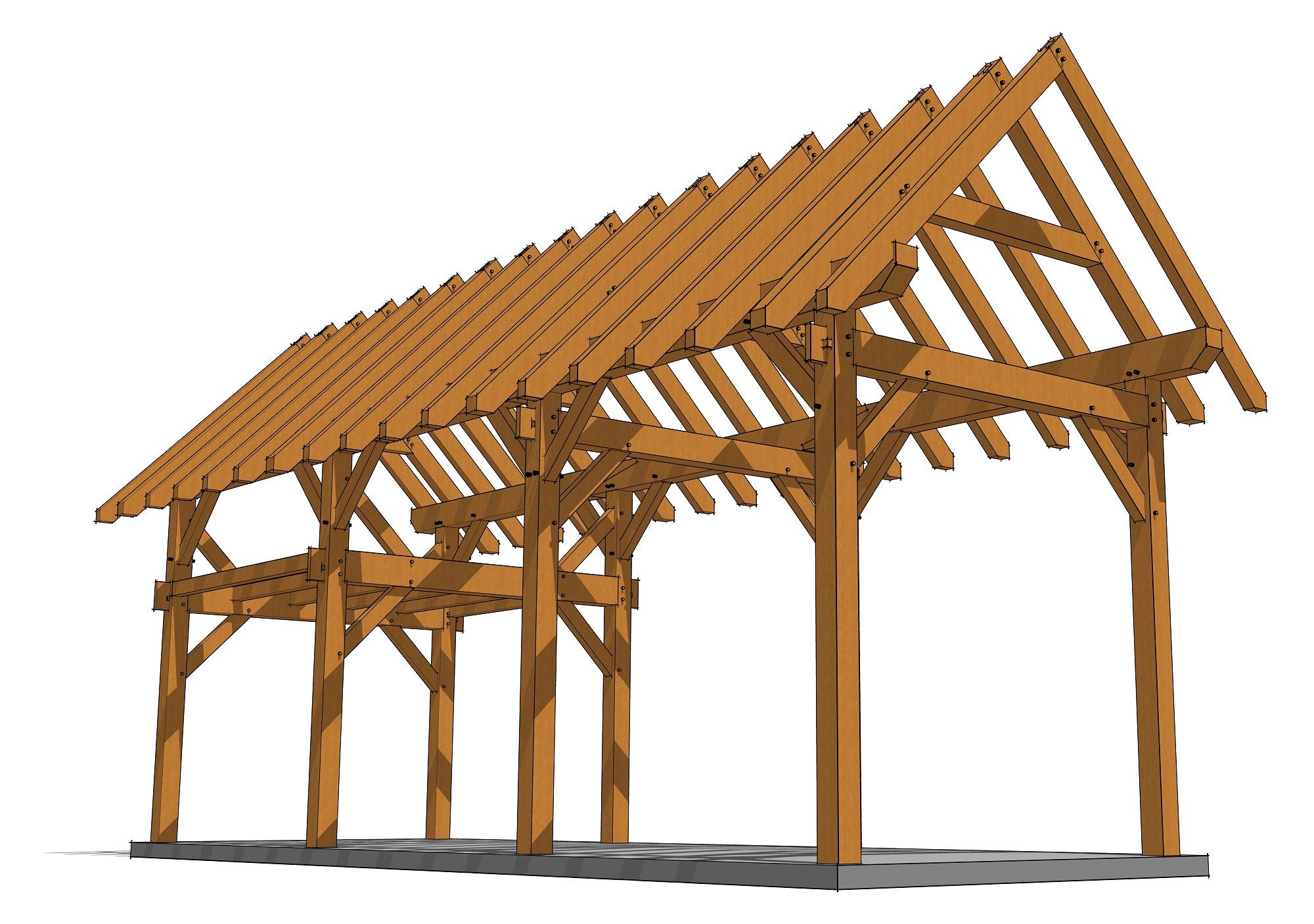 12x36 Timber Frame Plan With Loft - Etsy