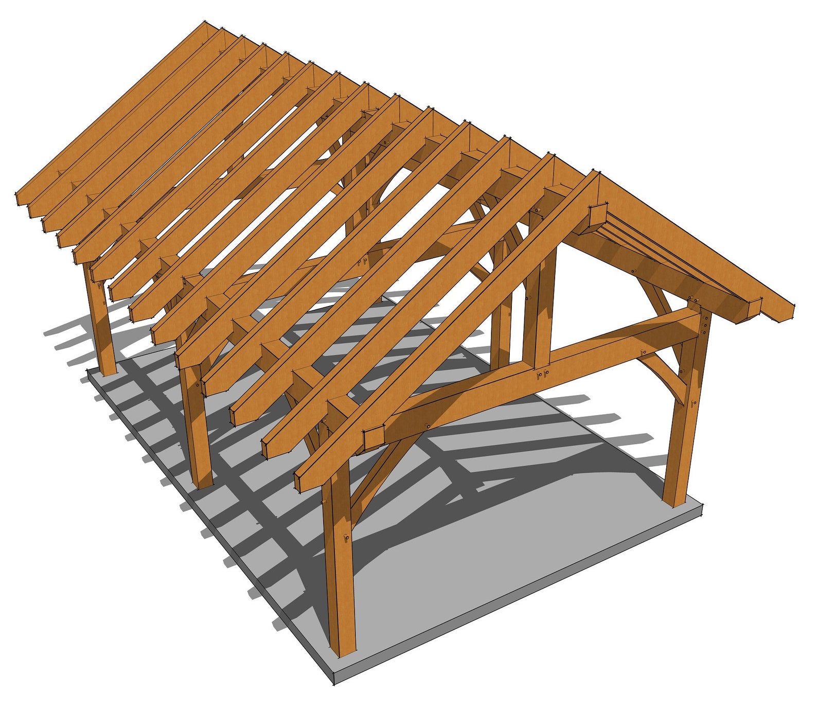 16×24 King Post Plan - Etsy