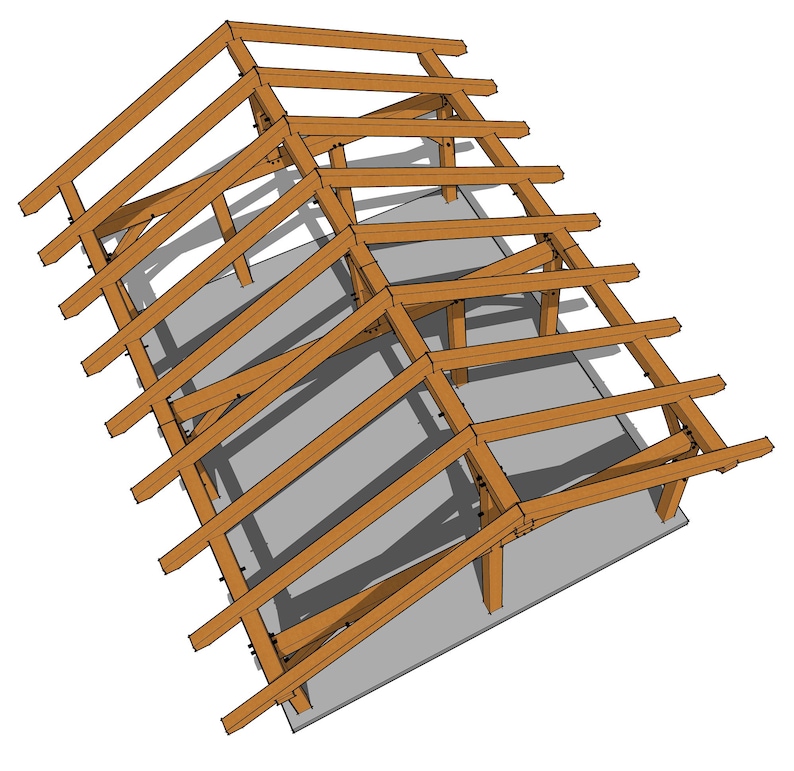 24×24 King Post Plan - Etsy