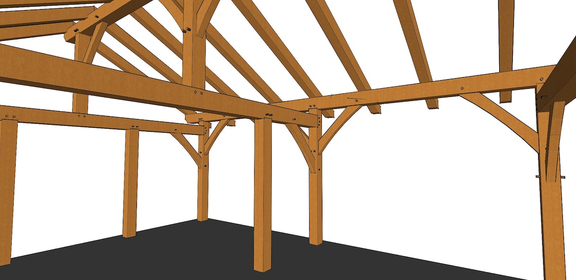 24×24 King Post Plan - Etsy