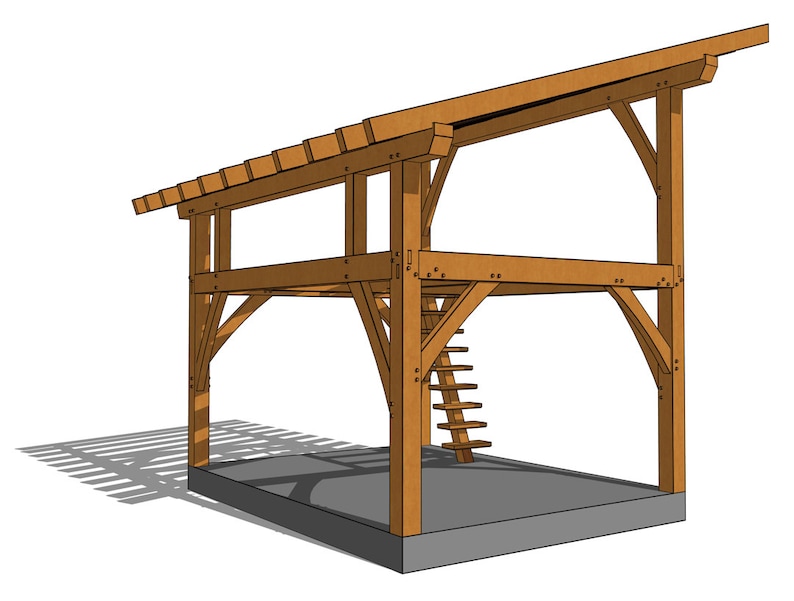 12×16 Tiny Timber Frame House Plan - Etsy