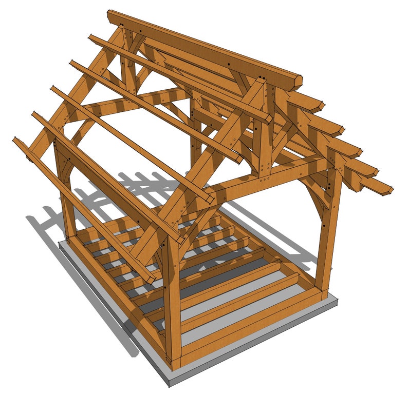 12×16 King Post Truss Plan - Etsy