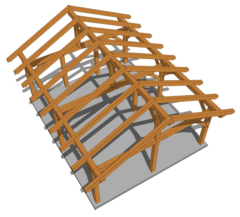 20×24 King Post Timber Frame - Etsy