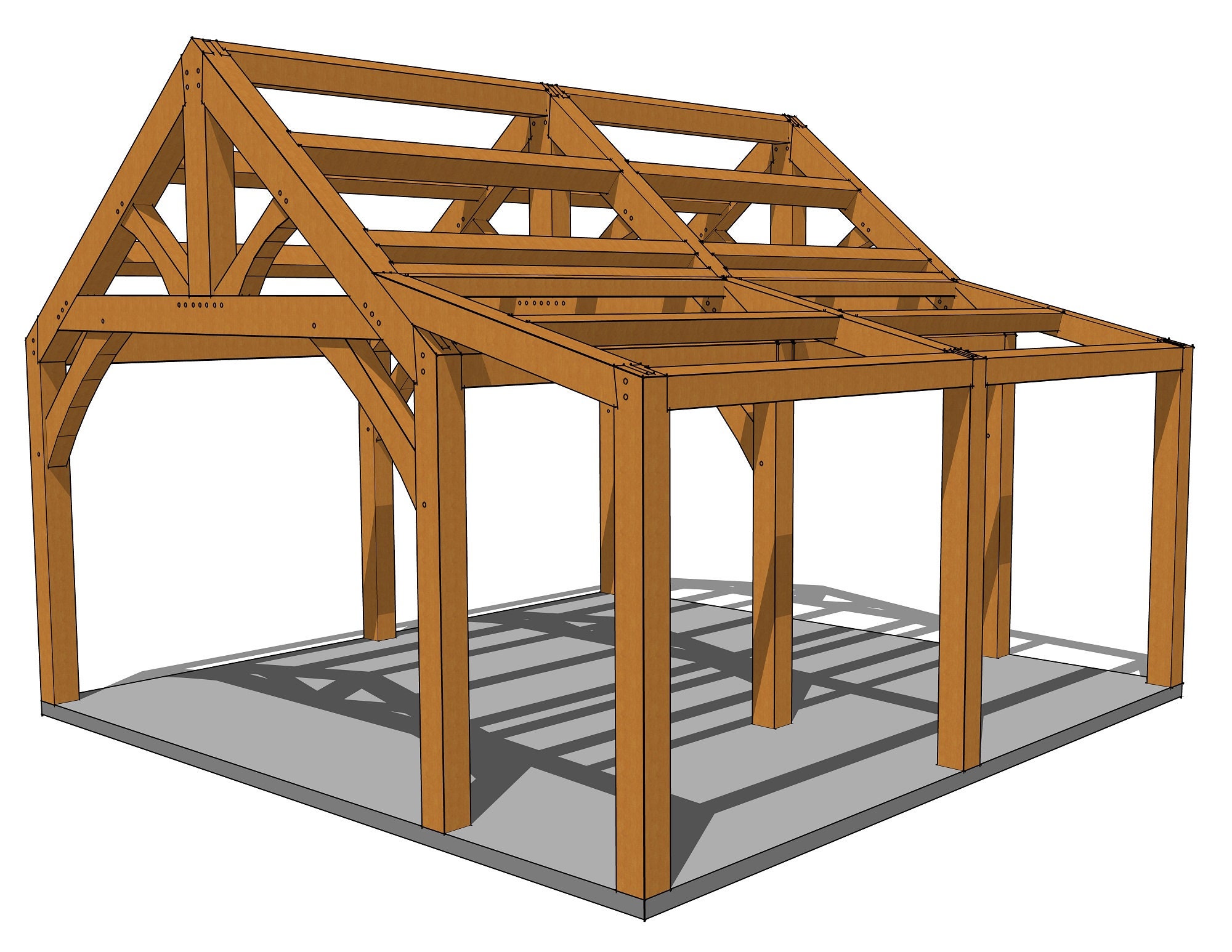 20x20 Timber Frame Plan - Etsy