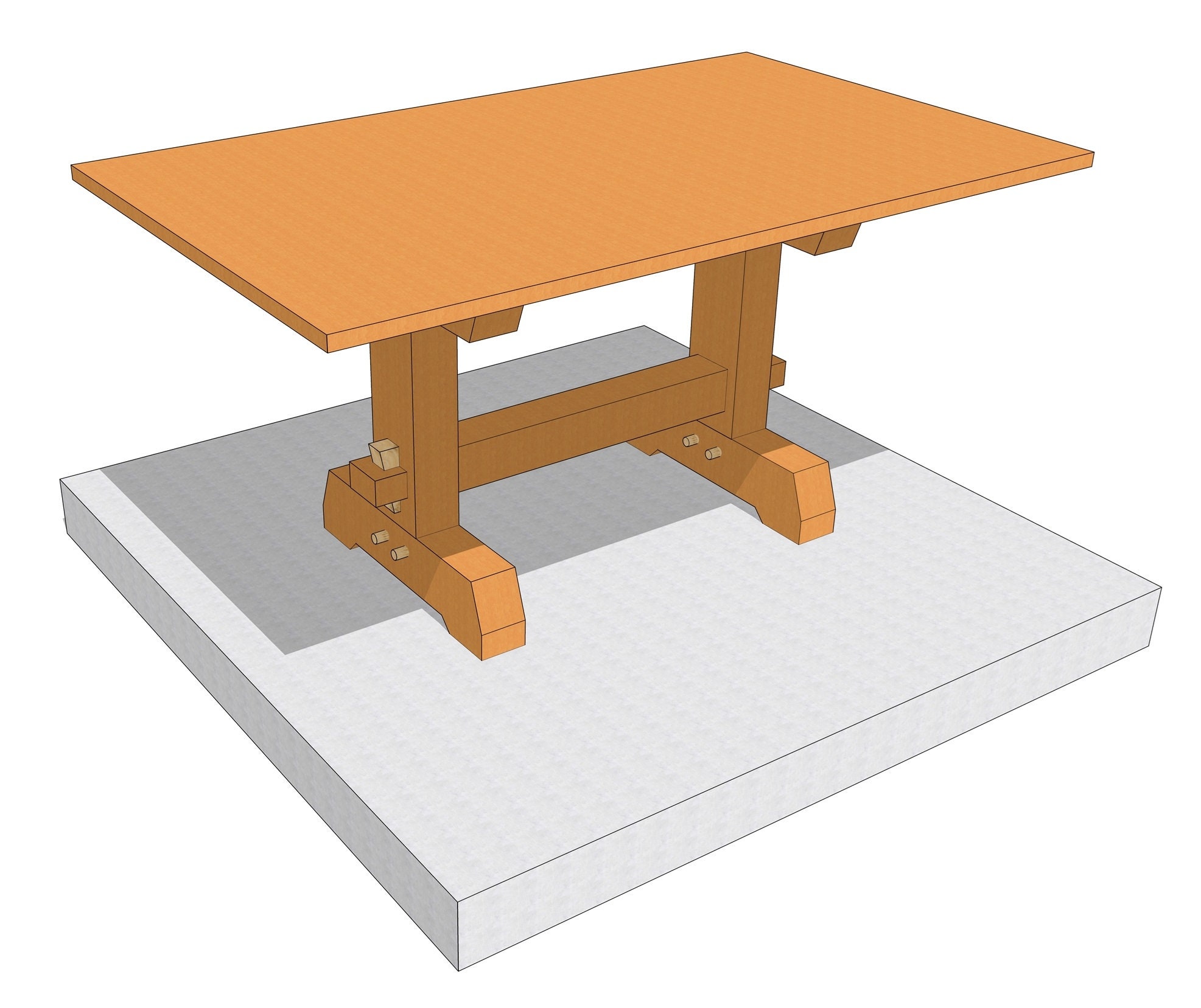 Timber Frame Dining Table Plan - Etsy