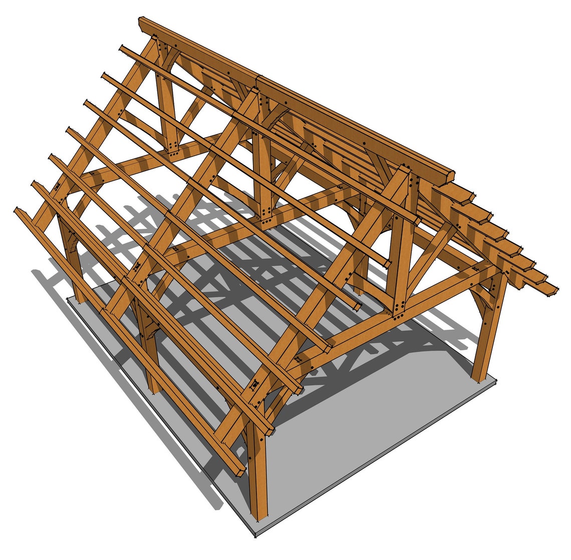 18x24 Timber Foot Timber Frame Pavilion Plan - Etsy