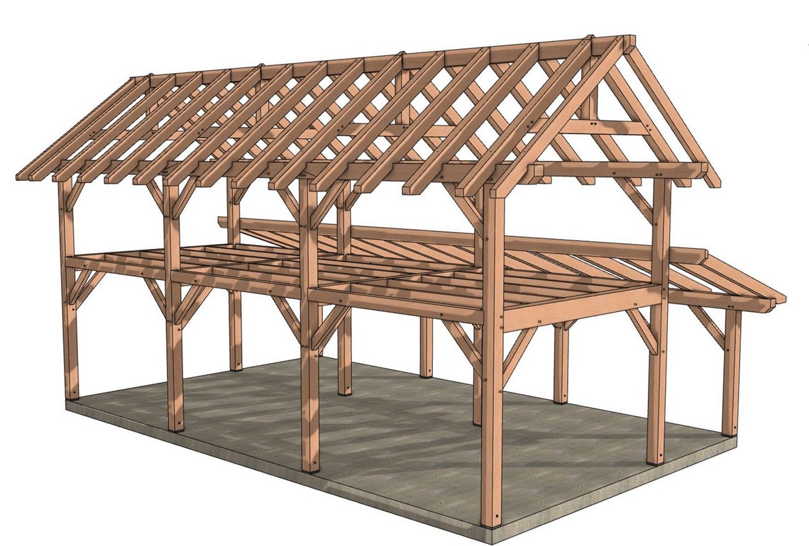 14×36 Timber Frame With Shed Roof - Etsy