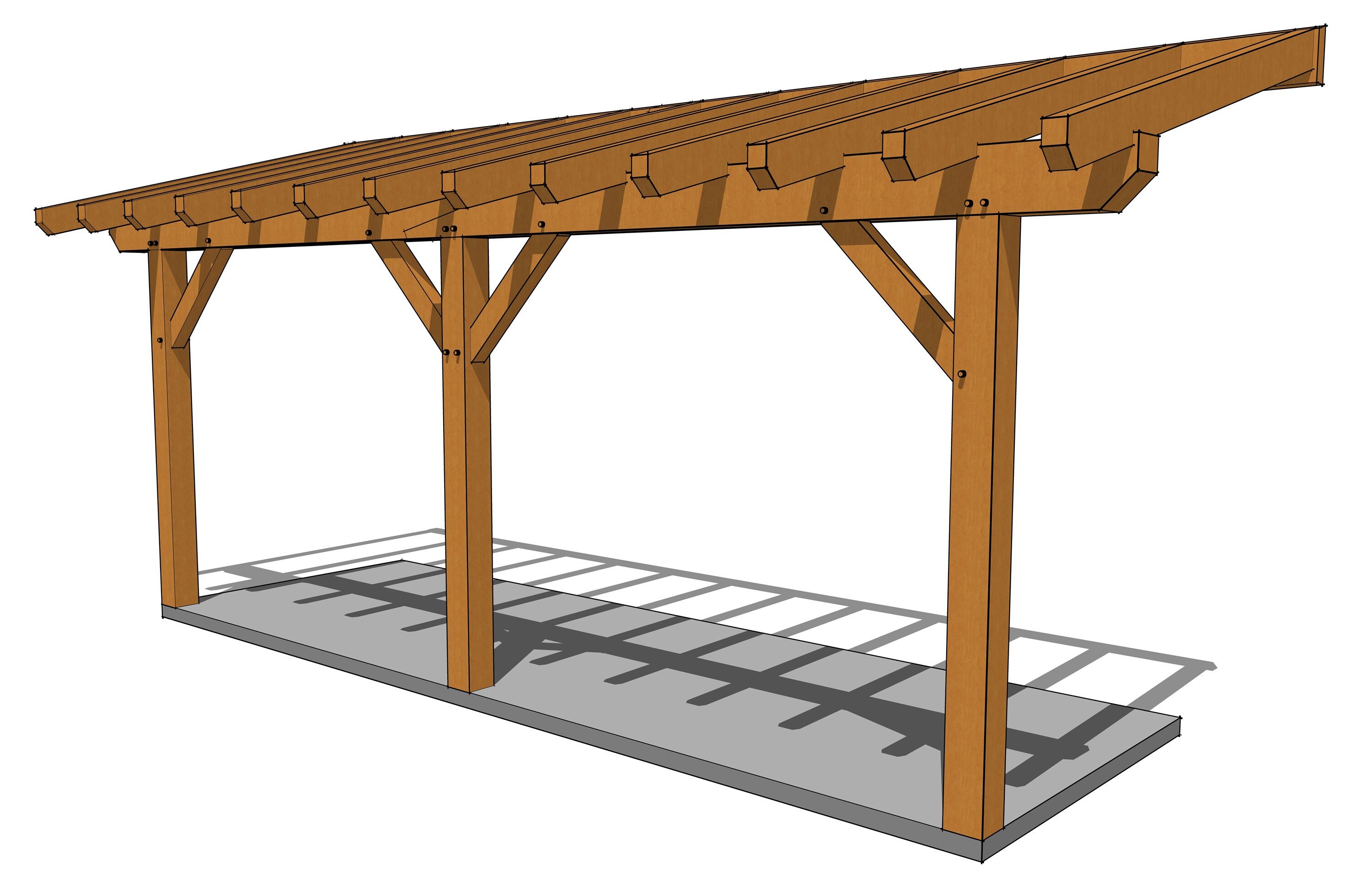 Timber Frame Shed Roof Plan - Etsy
