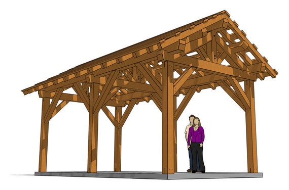 1224 Post and Beam Pavilion Plan - Etsy