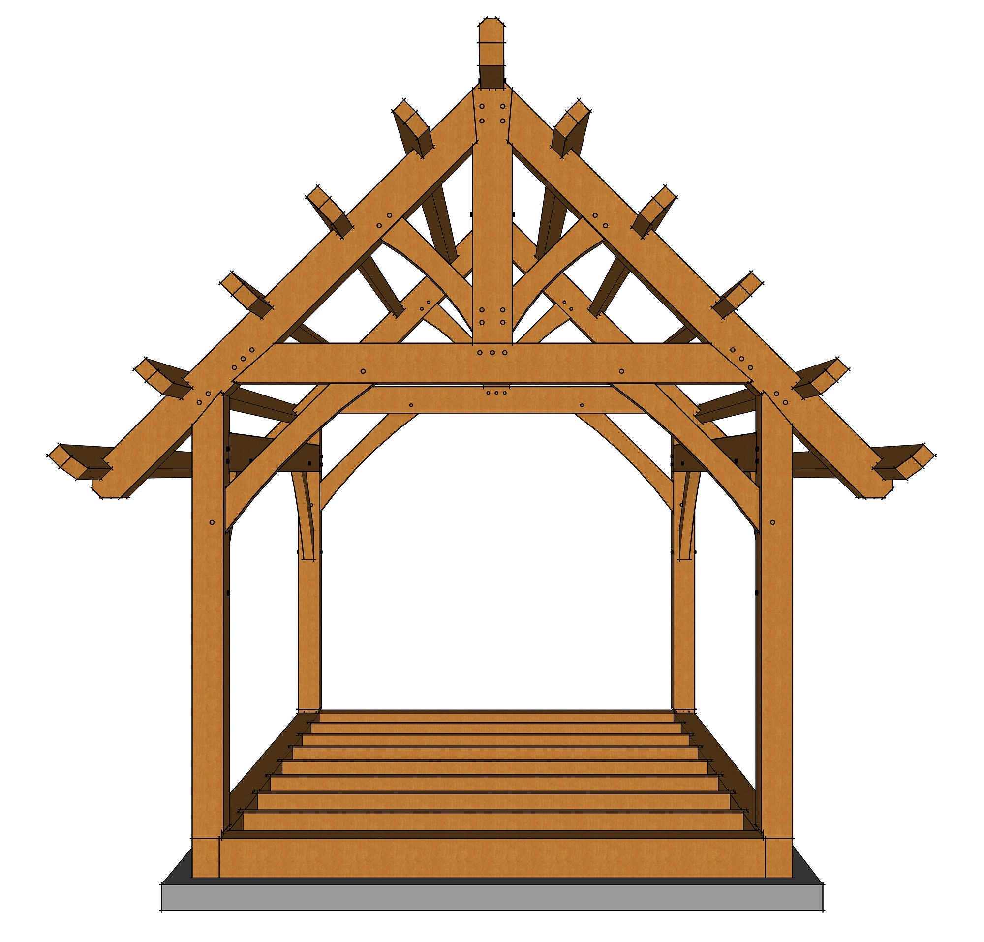 12×16 King Post Truss Plan - Etsy