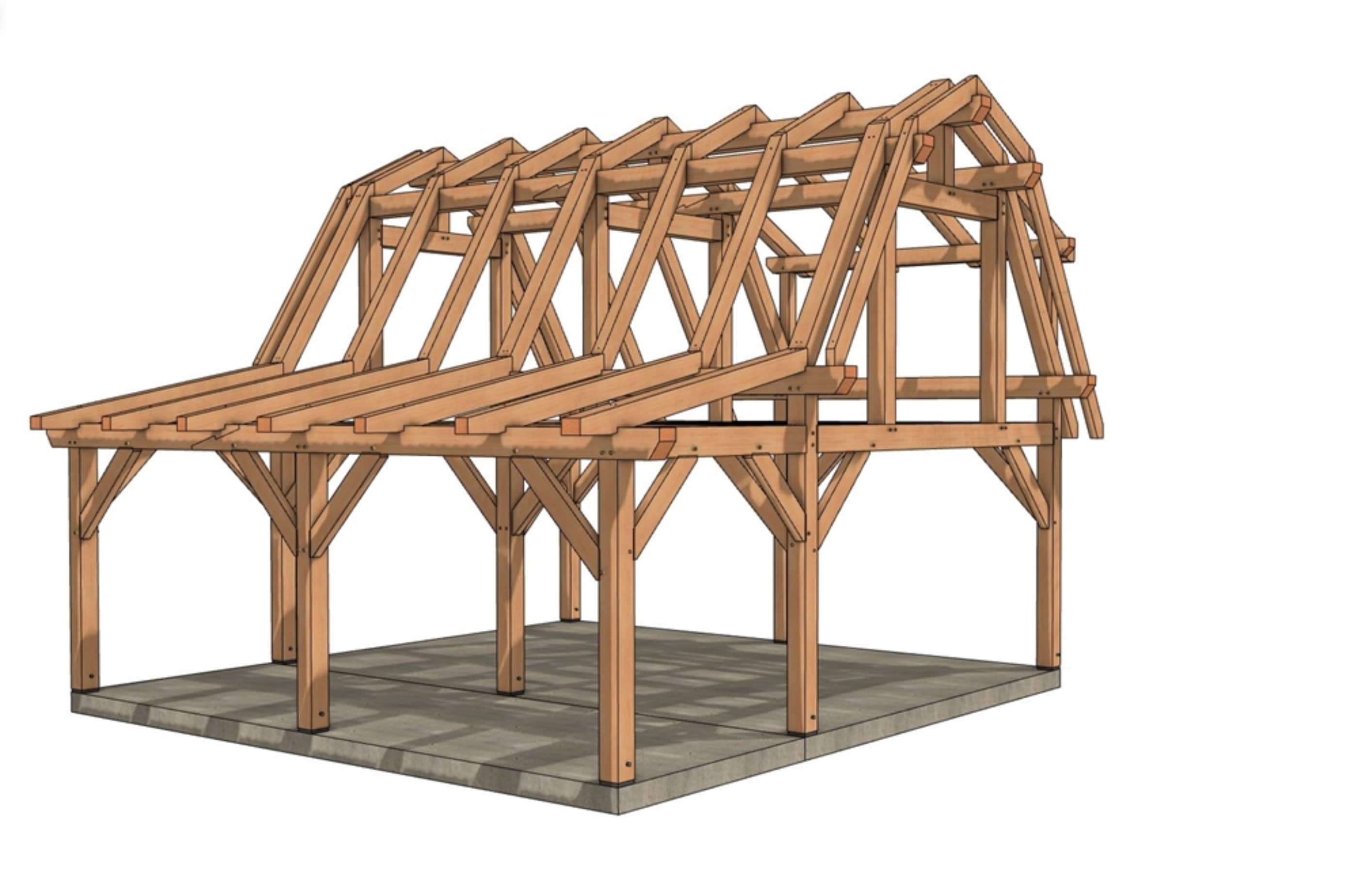 16×24 Gambrel Timber Frame - Etsy