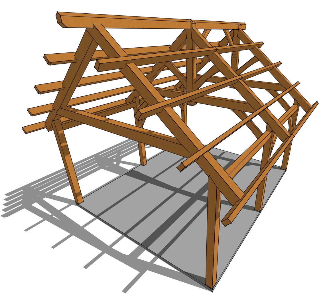 19x22 King Post Plan - Etsy