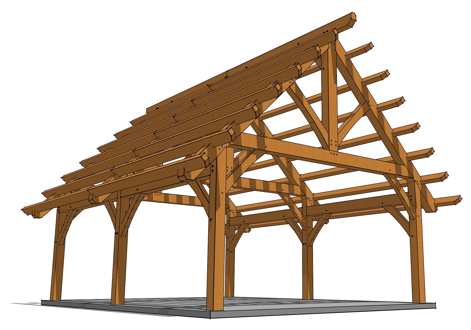 18x24 Timber Foot Timber Frame Pavilion Plan - Etsy