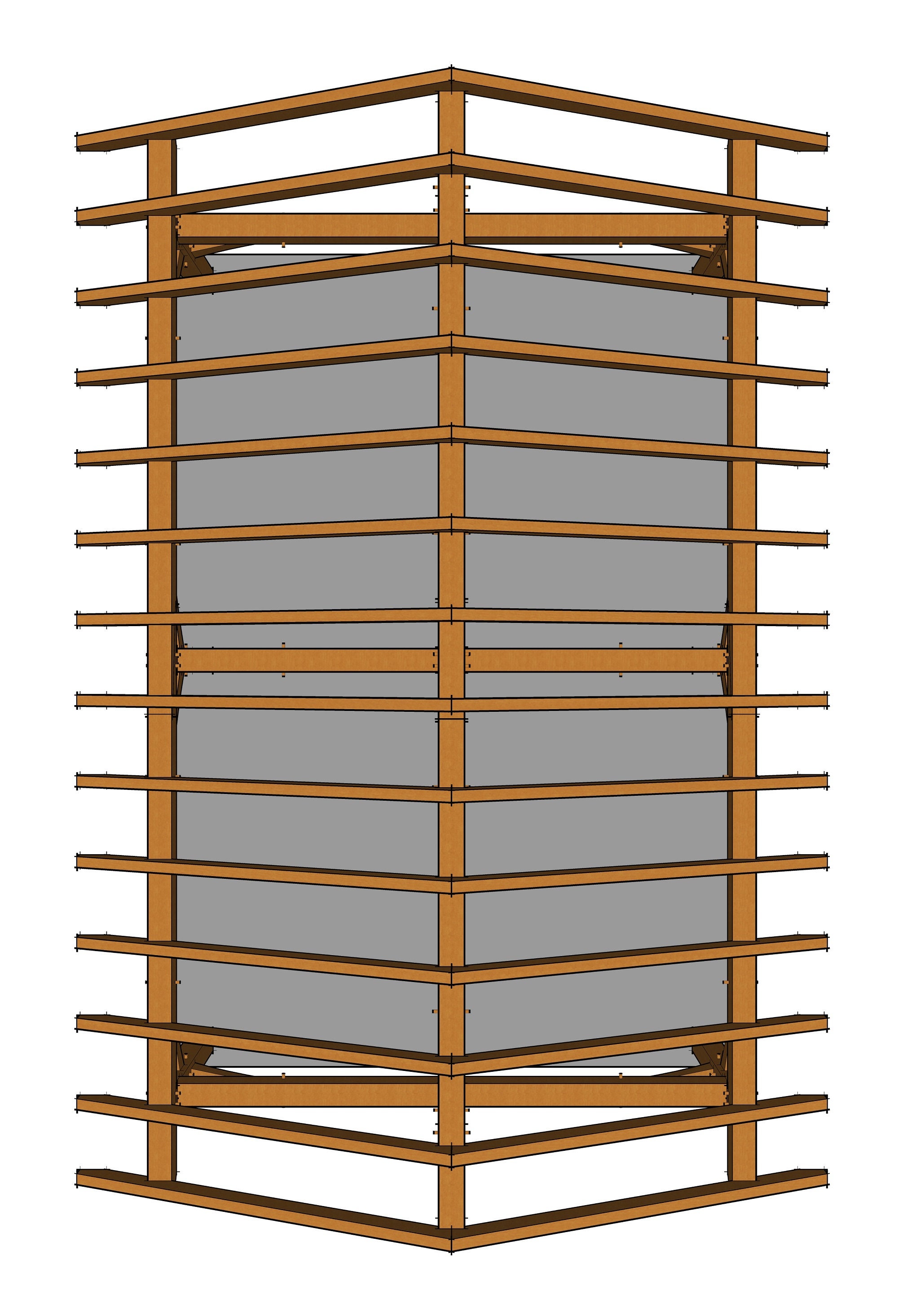 16×24 King Post Plan - Etsy