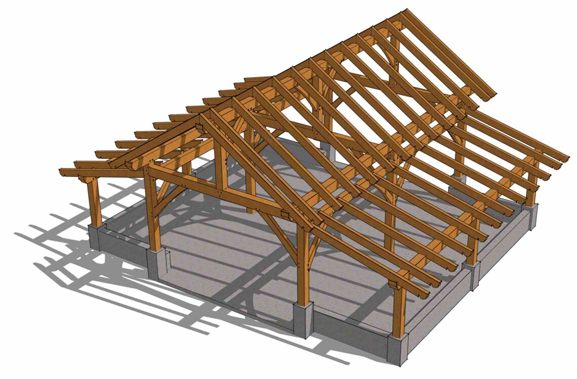 32×28 Timber Frame Monitor Barn - Etsy