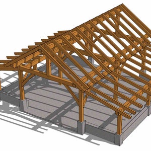 32×28 Timber Frame Monitor Barn - Etsy