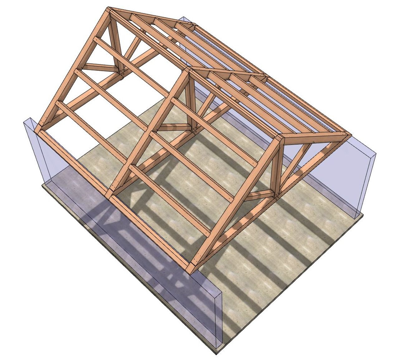 24′ Clear Span King Post Truss With Purlins - Etsy