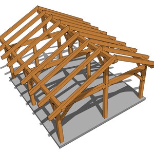 24×24 King Post Plan - Etsy