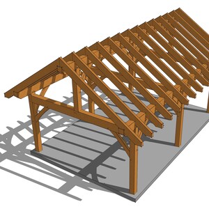 16×24 King Post Plan - Etsy