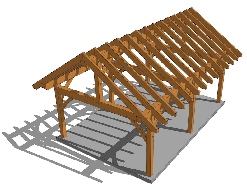 16×24 King Post Plan - Etsy