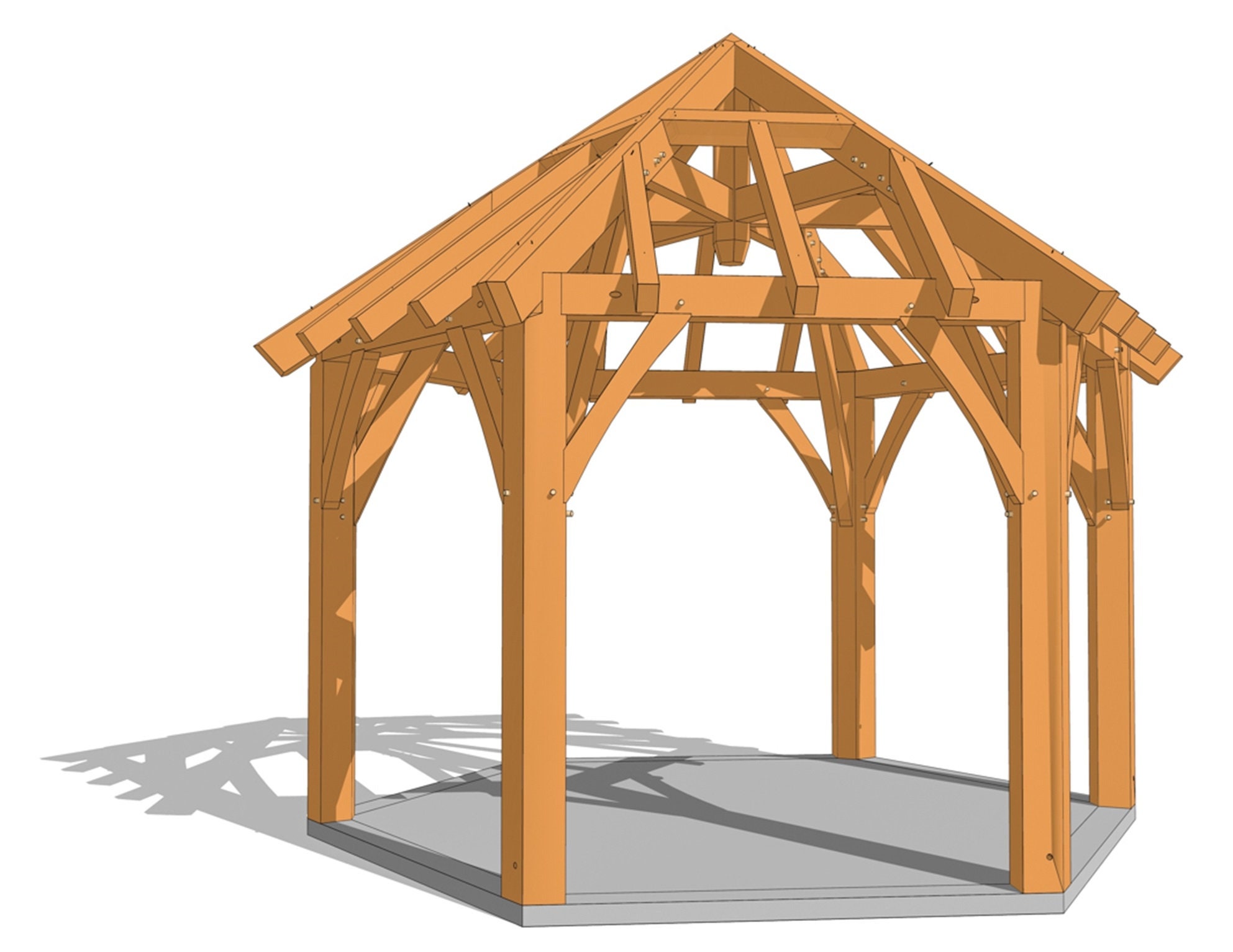 Hexagonal Pergola Plan - Etsy