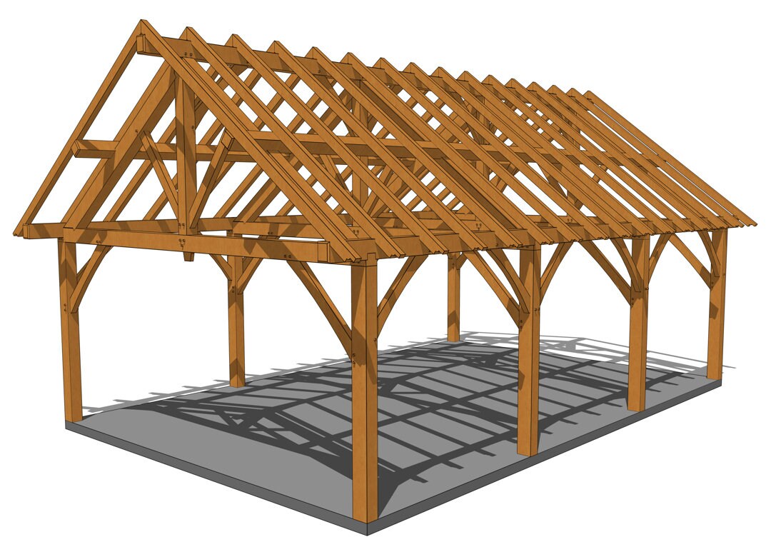 24×36 King Post Truss Pavilion - Etsy