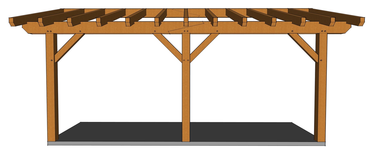 Timber Frame Shed Roof Plan - Etsy