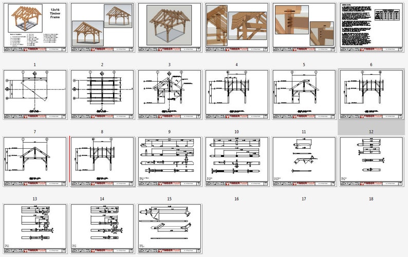12x16 King Post Plan (16' Wide X 12' Deep) - Etsy