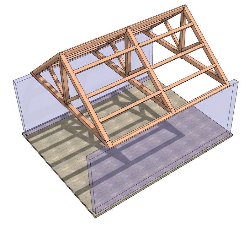 24′ Clear Span King Post Truss With Purlins - Etsy