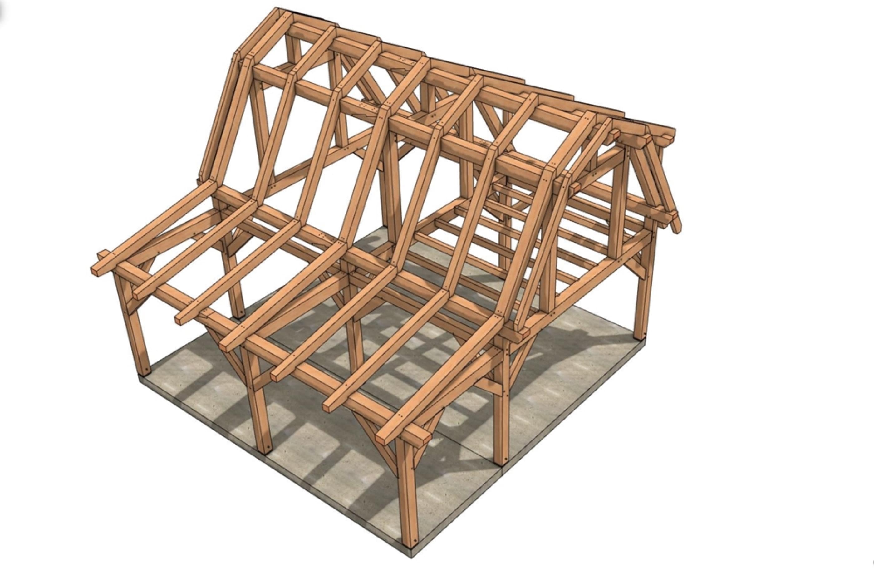 16×24 Gambrel Timber Frame - Etsy