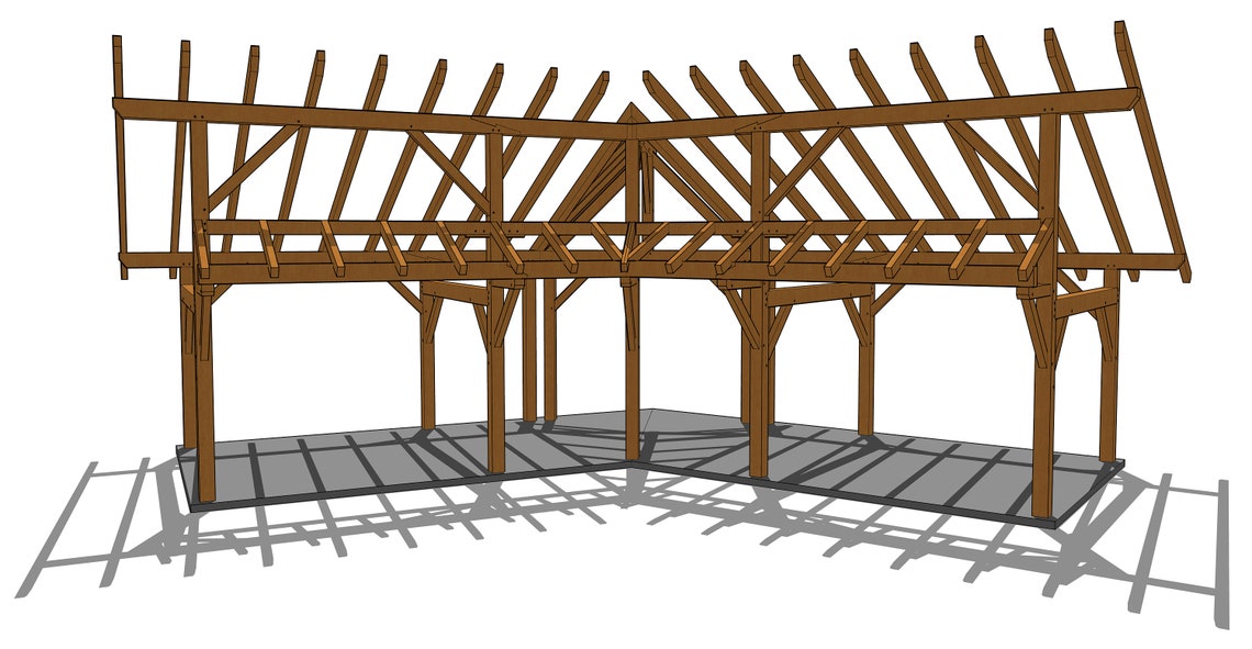 14×28 Winged Shed Pavilion - Etsy
