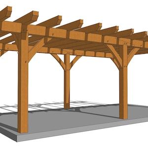 12x24 Timber Frame Pergola Plan - Etsy