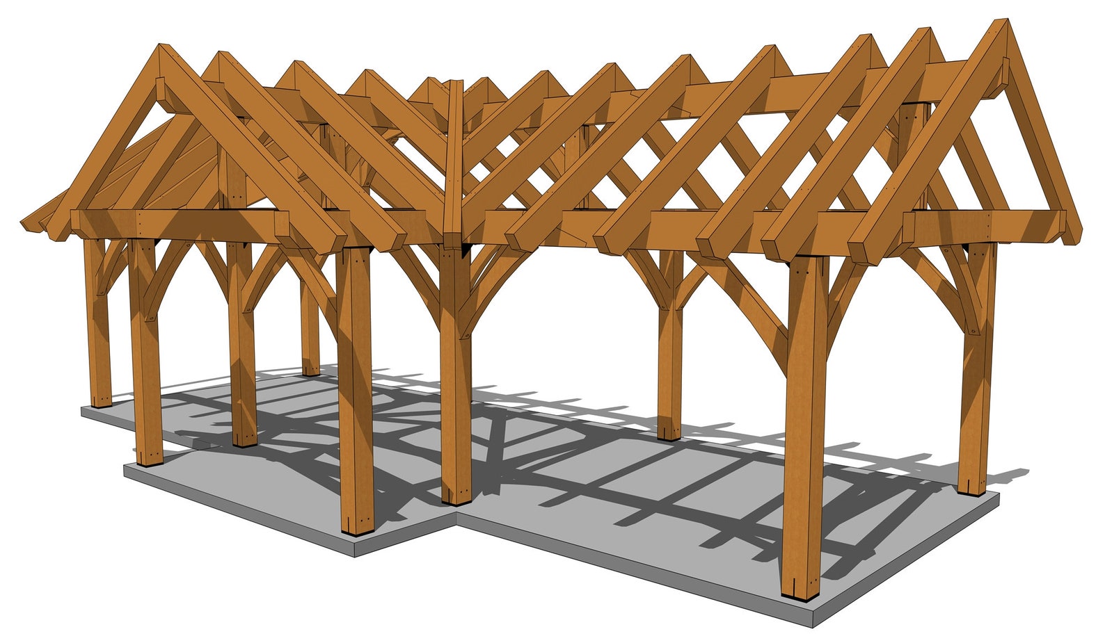 Three Gable Post and Beam Pavilion Plan - Etsy Canada