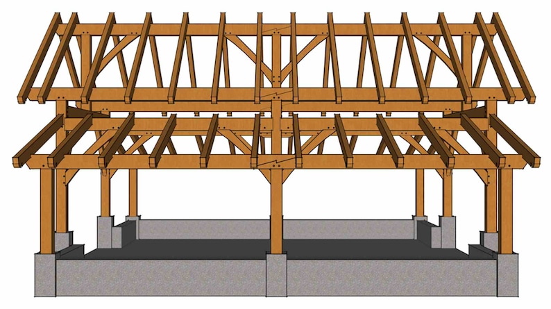 32×28 Timber Frame Monitor Barn - Etsy