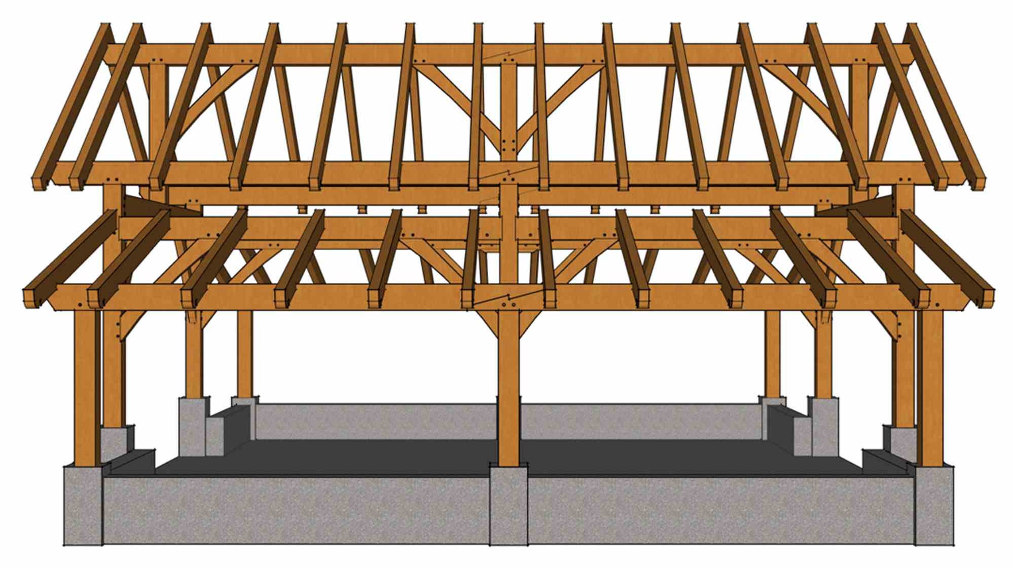 32×28 Timber Frame Monitor Barn - Etsy