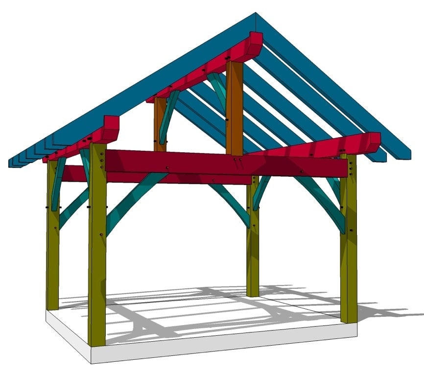 12×14 King Post Plan - Etsy