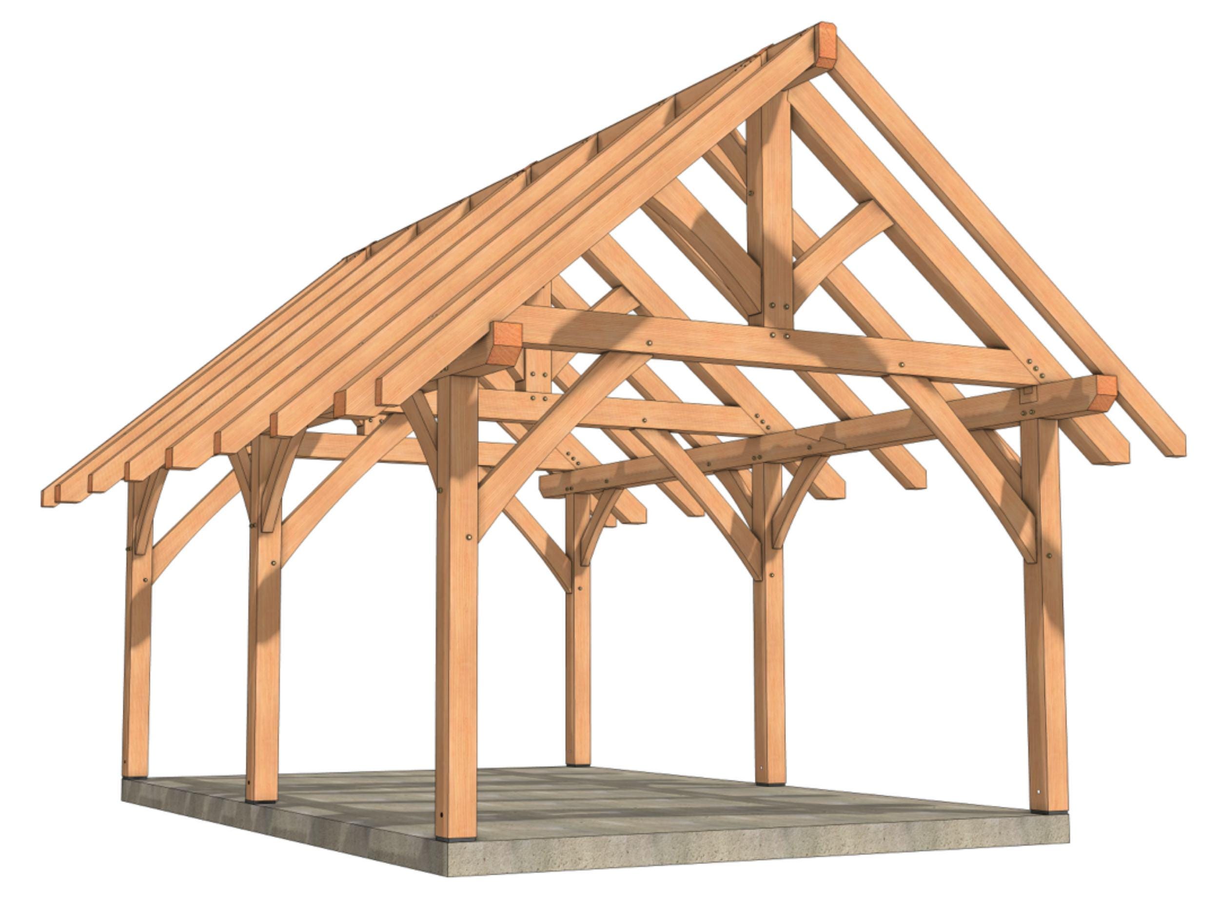 16×24 Timber Frame Pavilion Plan - Etsy